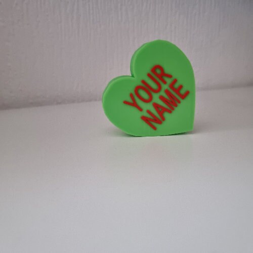 Personalized Custom 3D Printed Heart With Engraved Name - Personalized ...