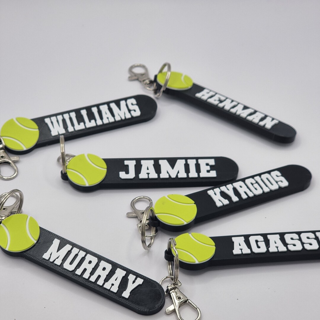 Personalized Tennis Keychain - Keyring - Bag Tag - Name Tag - Backpack ...