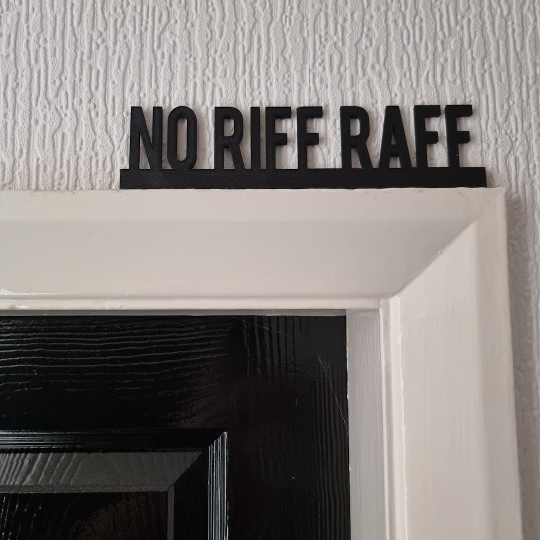 NO RIFF RAFF Door Topper, Shelf Decor, Wall Decor, Quirky Home Interior ...