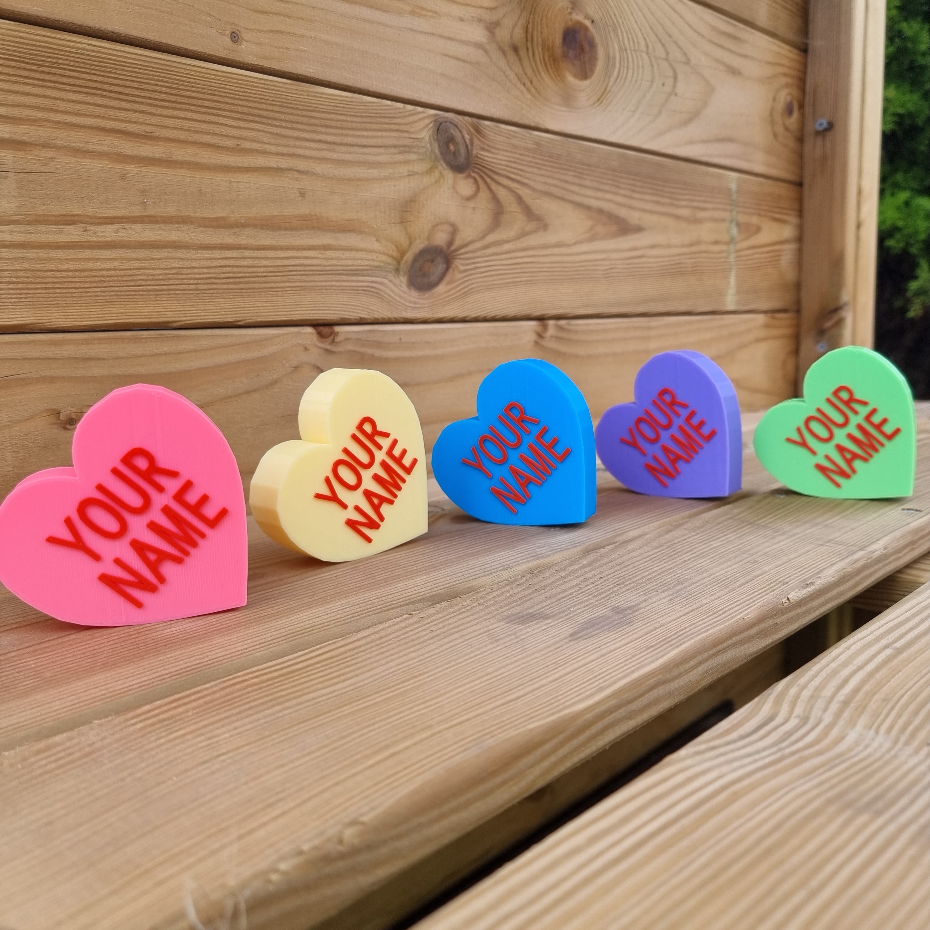 Personalized Custom 3D Printed Heart With Engraved Name - Personalized ...