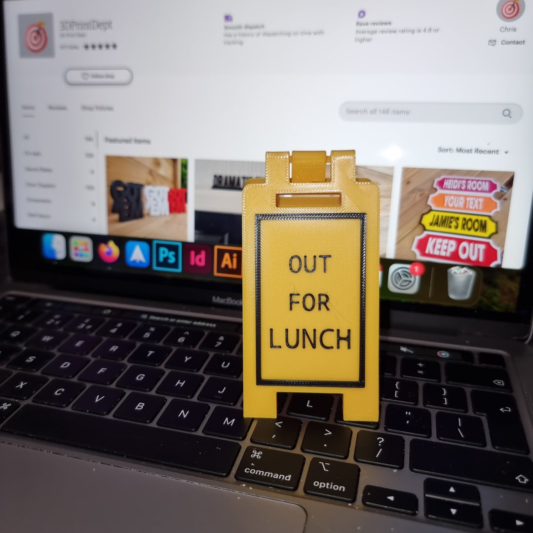Out for Lunch Mini Floor Sign - Customizable Colors & Text - 3 ...