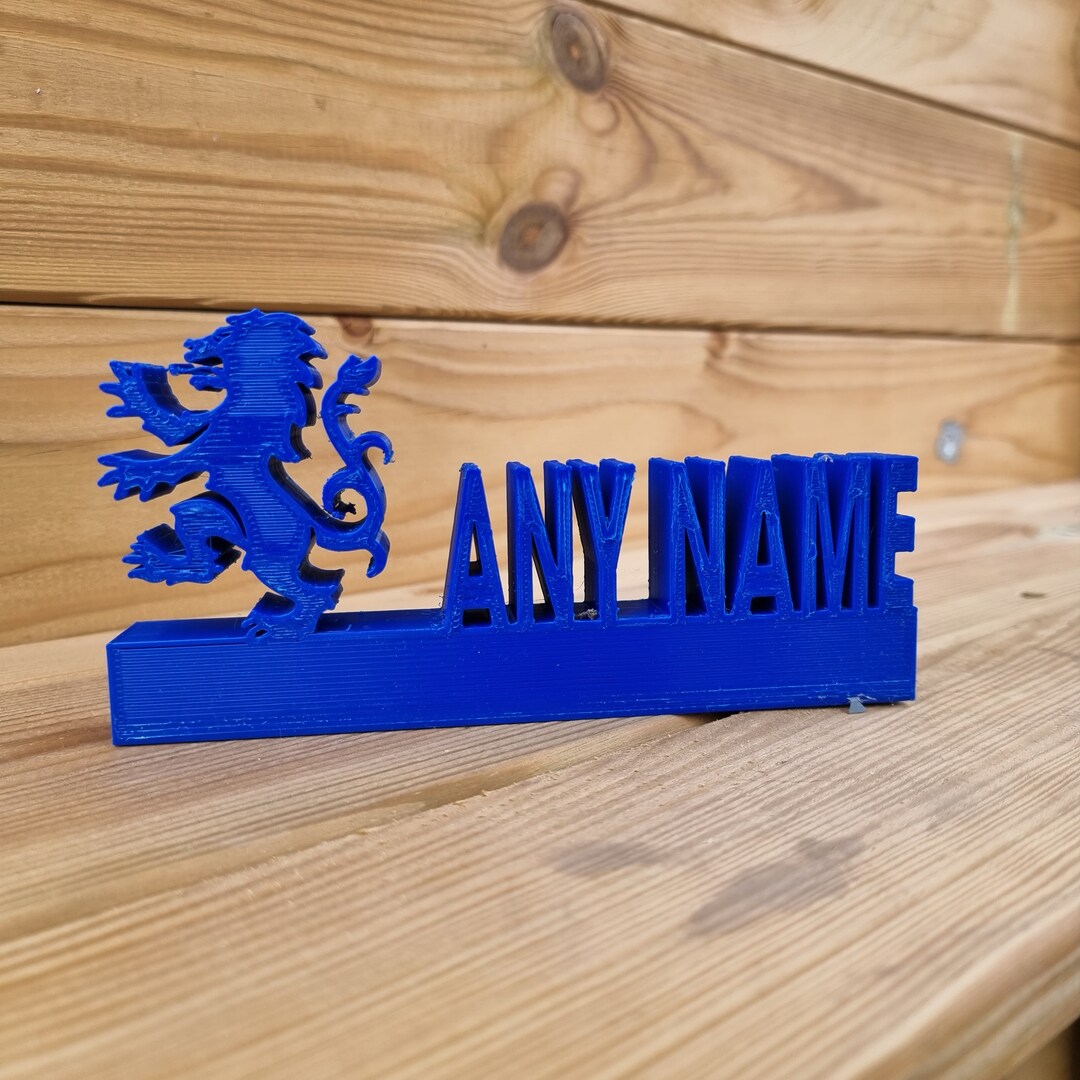 Rangers FC Personalised Name Shelf Display Stand Figure Sign Plaque Fan ...