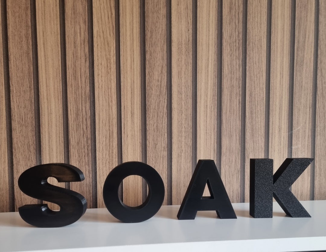 Soak Decorative Letter Ornament - 3D Printed, New Home Gift, Perfect ...
