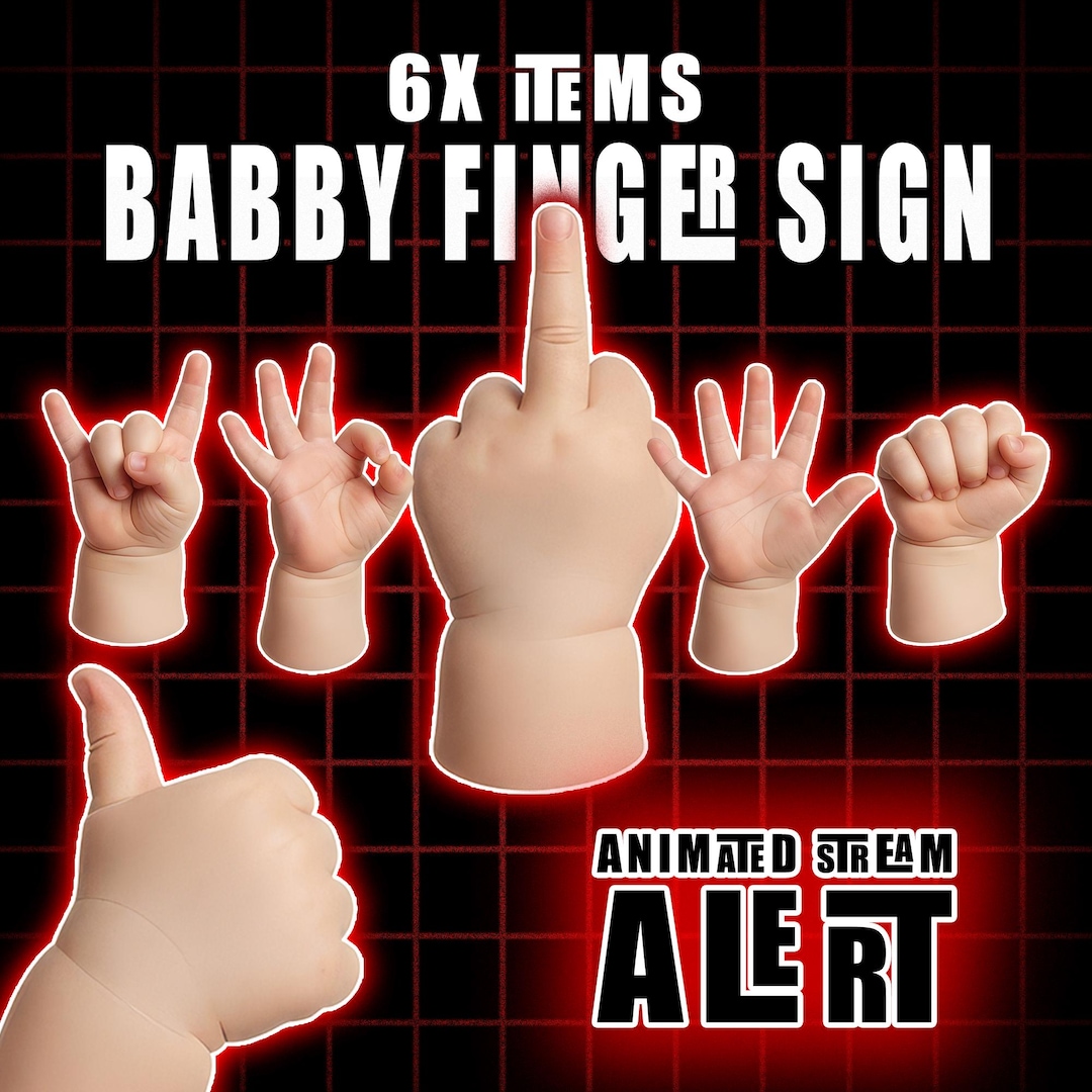 Funny BABBY FINGER SIGN Animated Stream Alert - Absurd Alert - Baby ...
