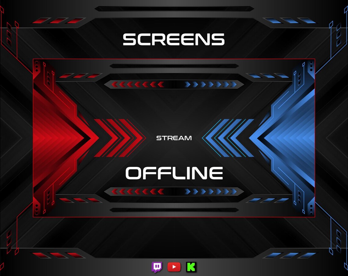 Metallic Sector Animated Twitch Overlay-twitch Stream Pack/futuristic ...