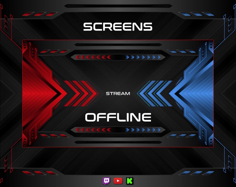 Metallic Sector Animated Twitch Overlay-twitch Stream Pack/futuristic ...
