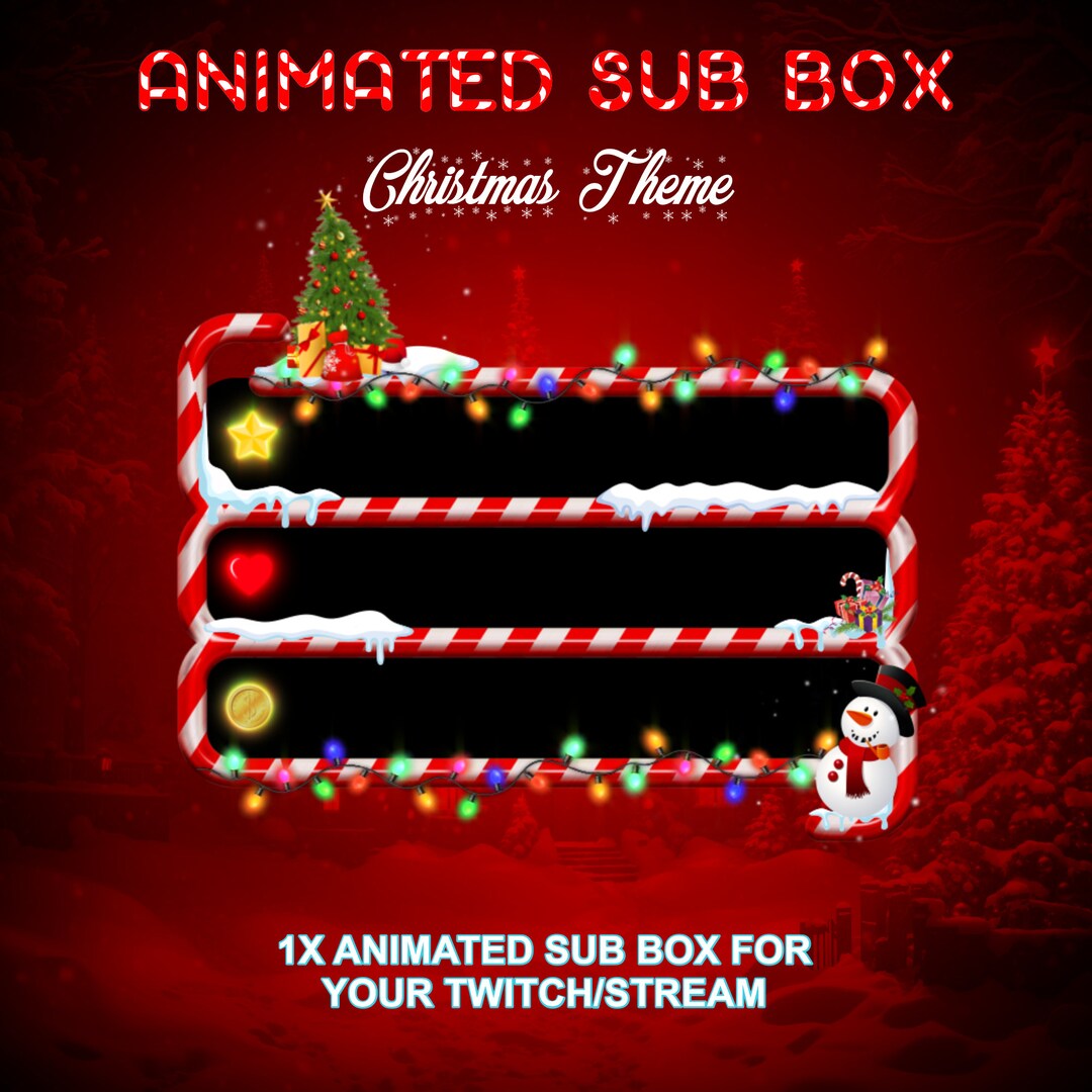 Christmas Animated Stream Label Overlay - Subscriber Box - Christmas ...