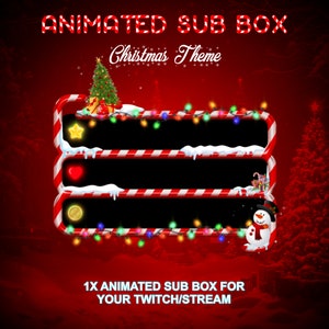 Christmas Animated Stream Label Overlay Subscriber Box Christmas ...