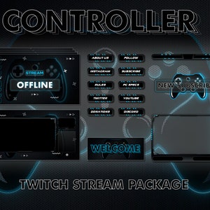 Black White Minimalist Controller Animated Twitch Overlay for a Clean ...