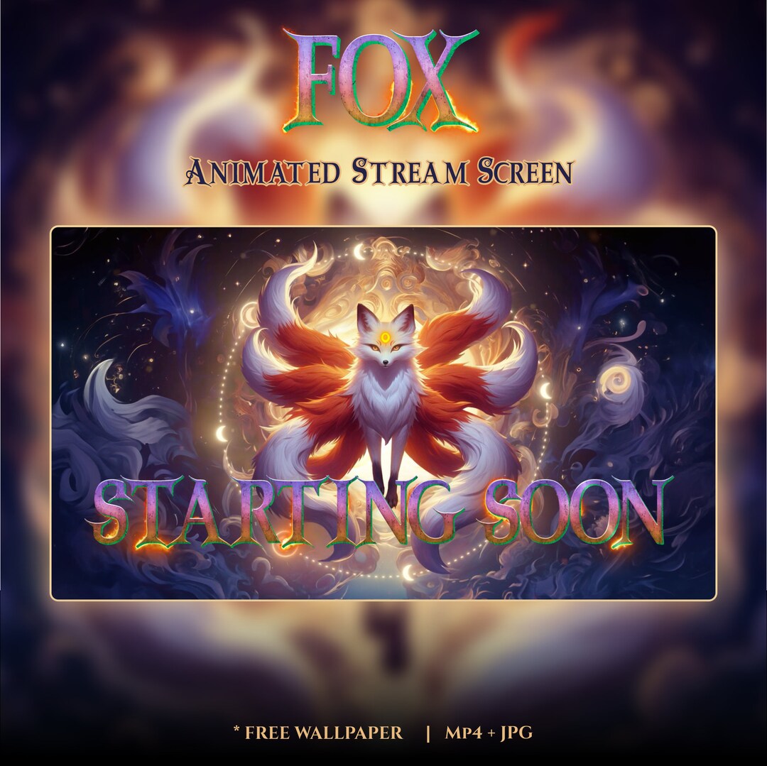 Animated Fox Stream Screens: Kyubi Overlay (digital Download) - Etsy