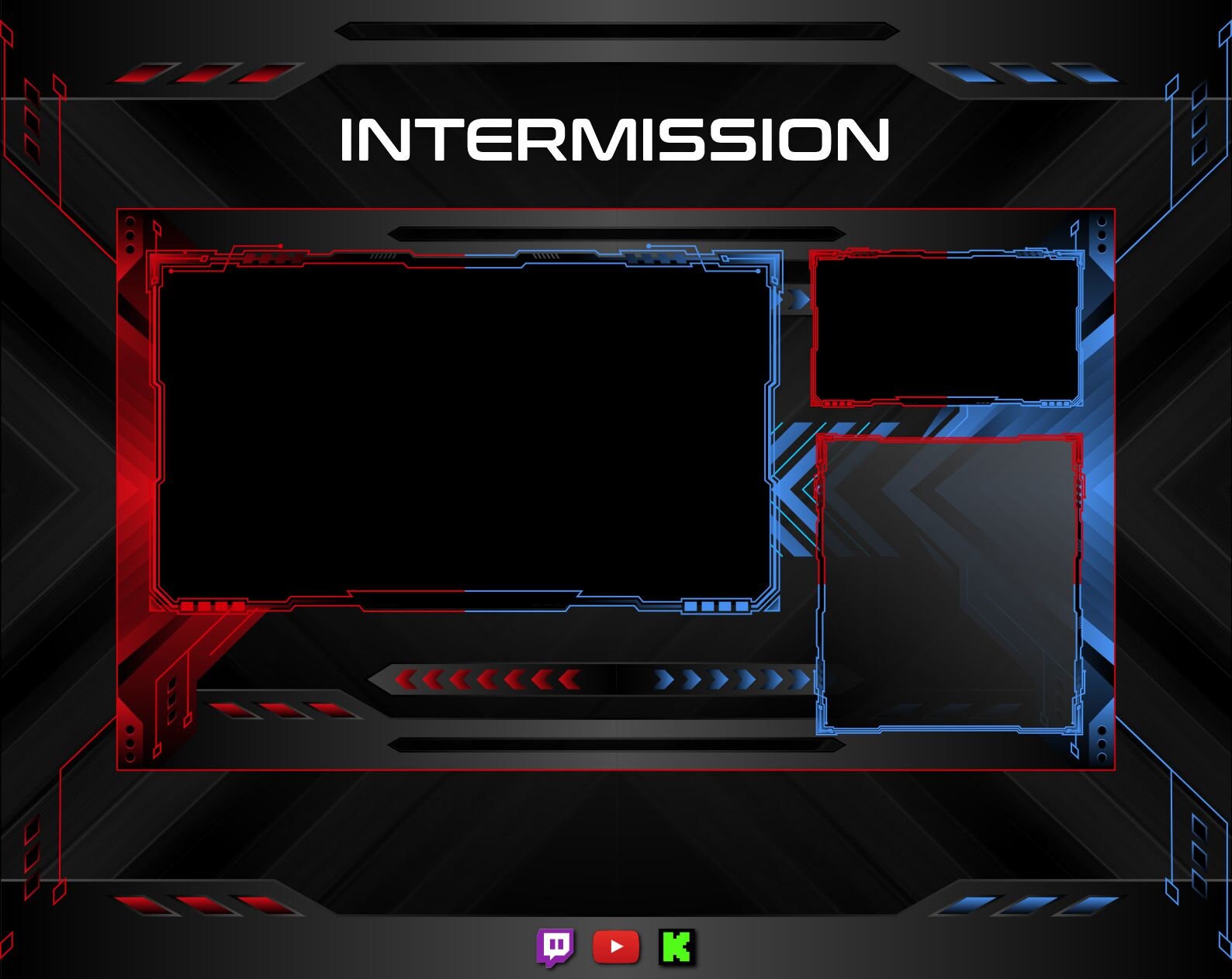 Metallic Sector Animated Twitch Overlay-twitch Stream Pack/futuristic ...