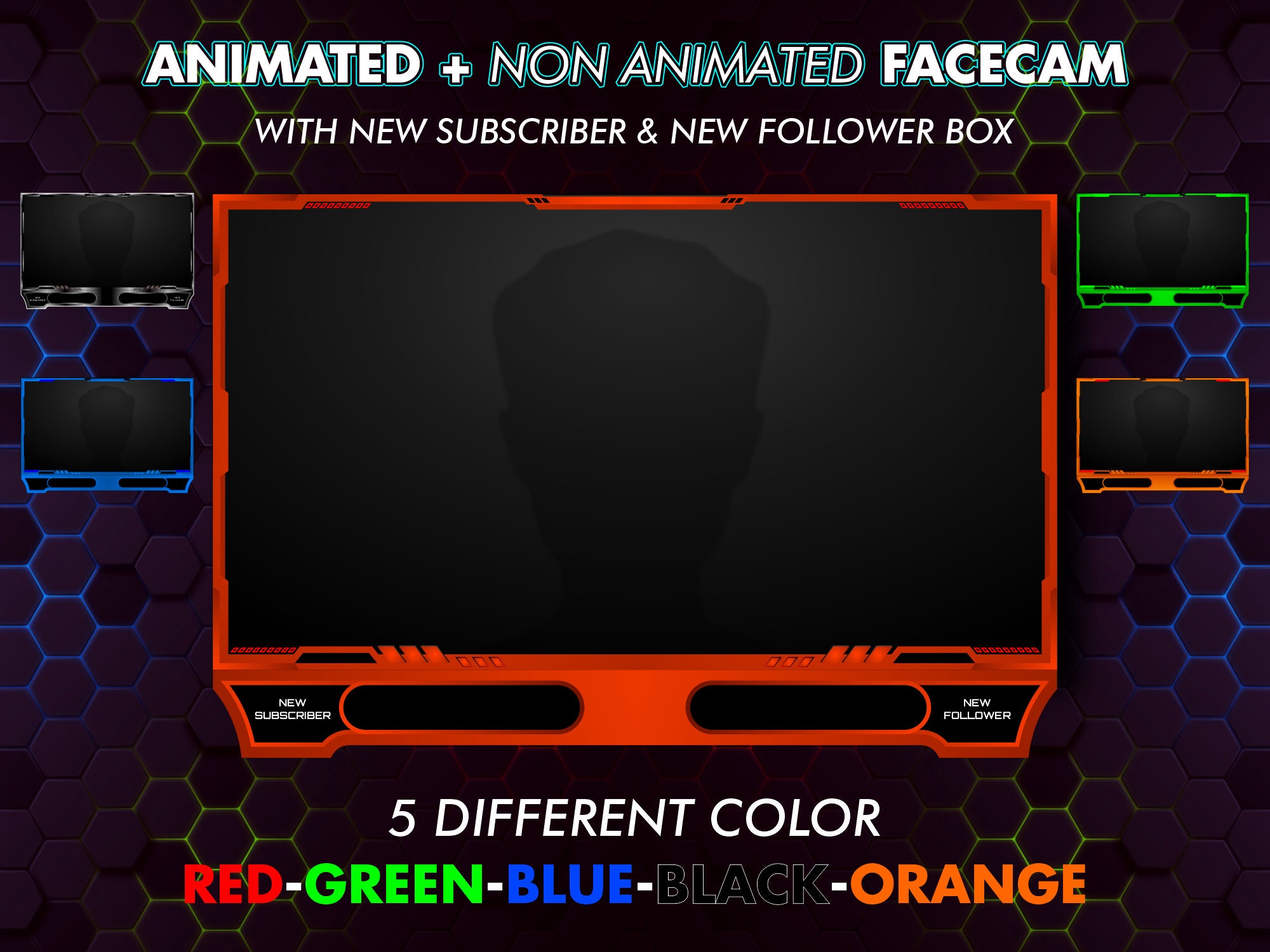 Animated Webcam/facecam Border Overlay - With New Subscriber & New ...