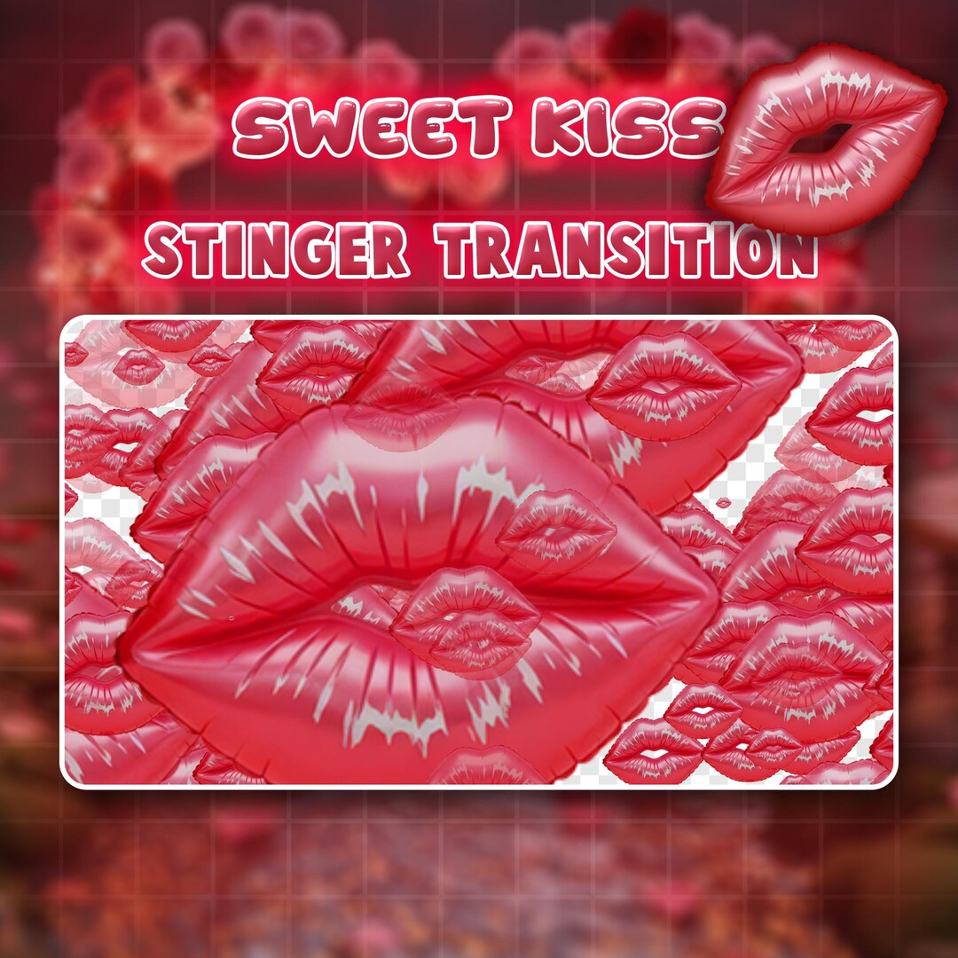 Sweet Kiss Animated Stinger Transition | Twitch Overlay (WEBM File) - Etsy