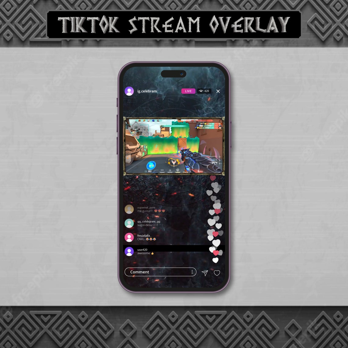 Animated Tiktok Stream Overlay - Tiktok Live Overlay - Tiktok Overlay ...