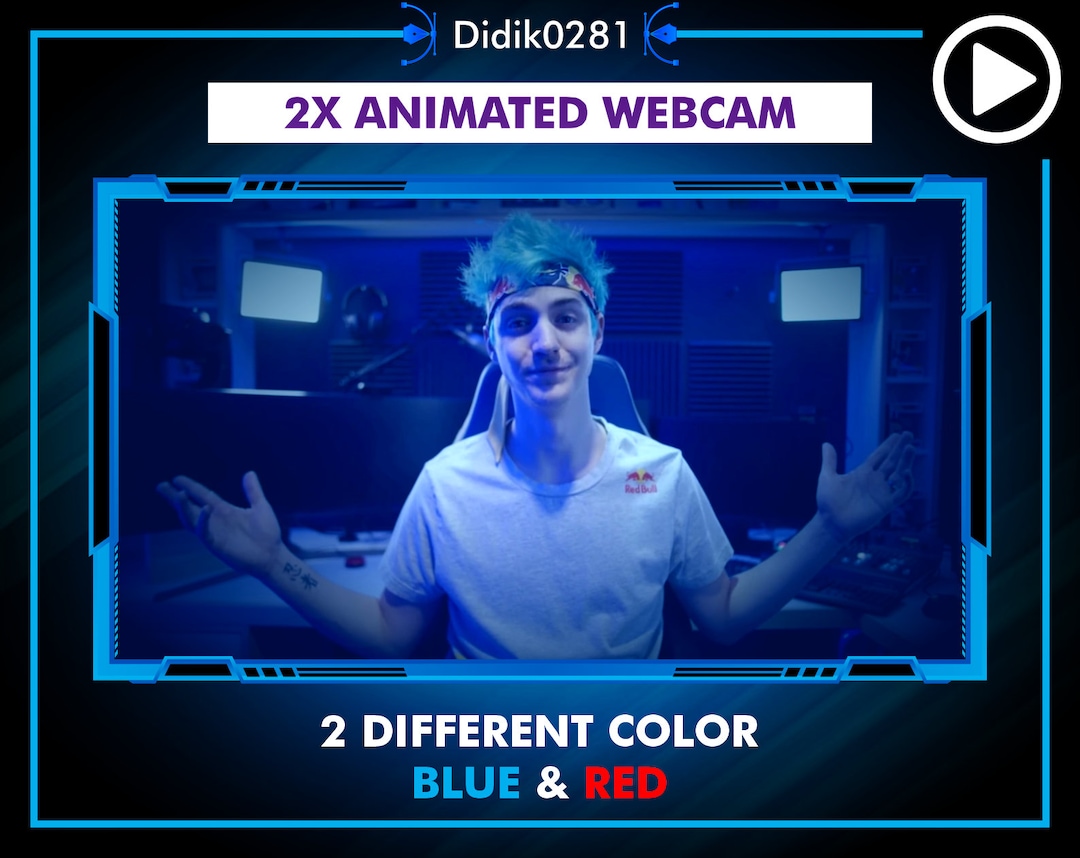 2X Animated Twitch Facecam/webcam Overlay (BLUE-RED) - Etsy