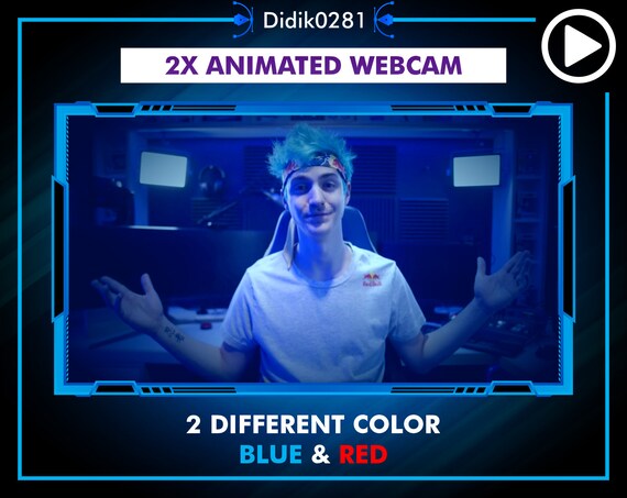 2X Animated Twitch Facecam/webcam Overlay BLUE-RED - Etsy