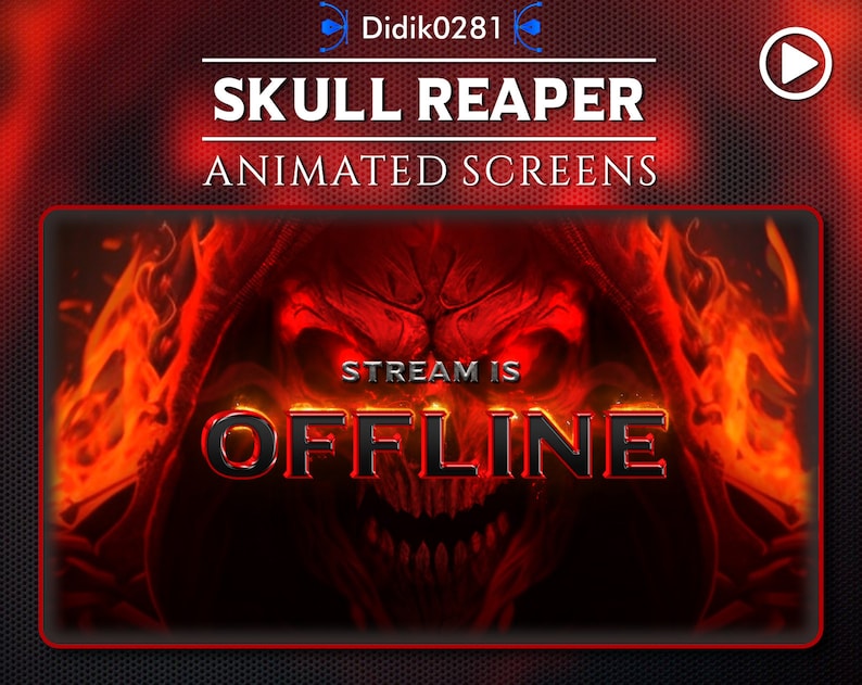 4X Animated Skull Reaper Stream Screens | Grim Reaper | Scarry | Cool ...
