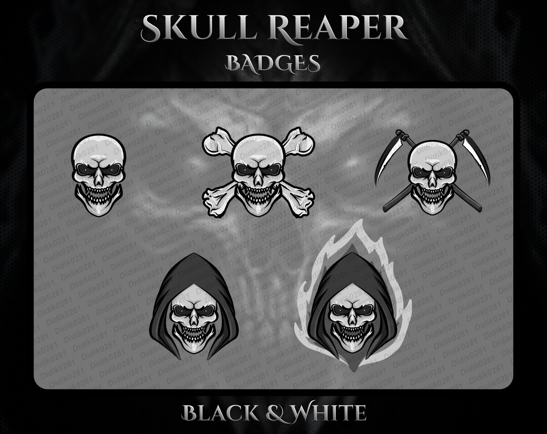 Skull Reaper Twitch Badges: 5x Sub Badges (digital Download) - Etsy