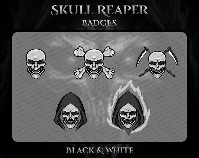 Skull Reaper Twitch Badges: 5x Sub Badges (digital Download) - Etsy