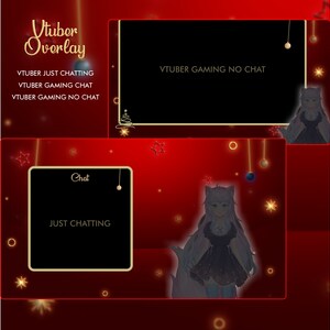 Red Neon Christmas Twitch Overlay/vtuber Stream Package/xmas Overlay ...