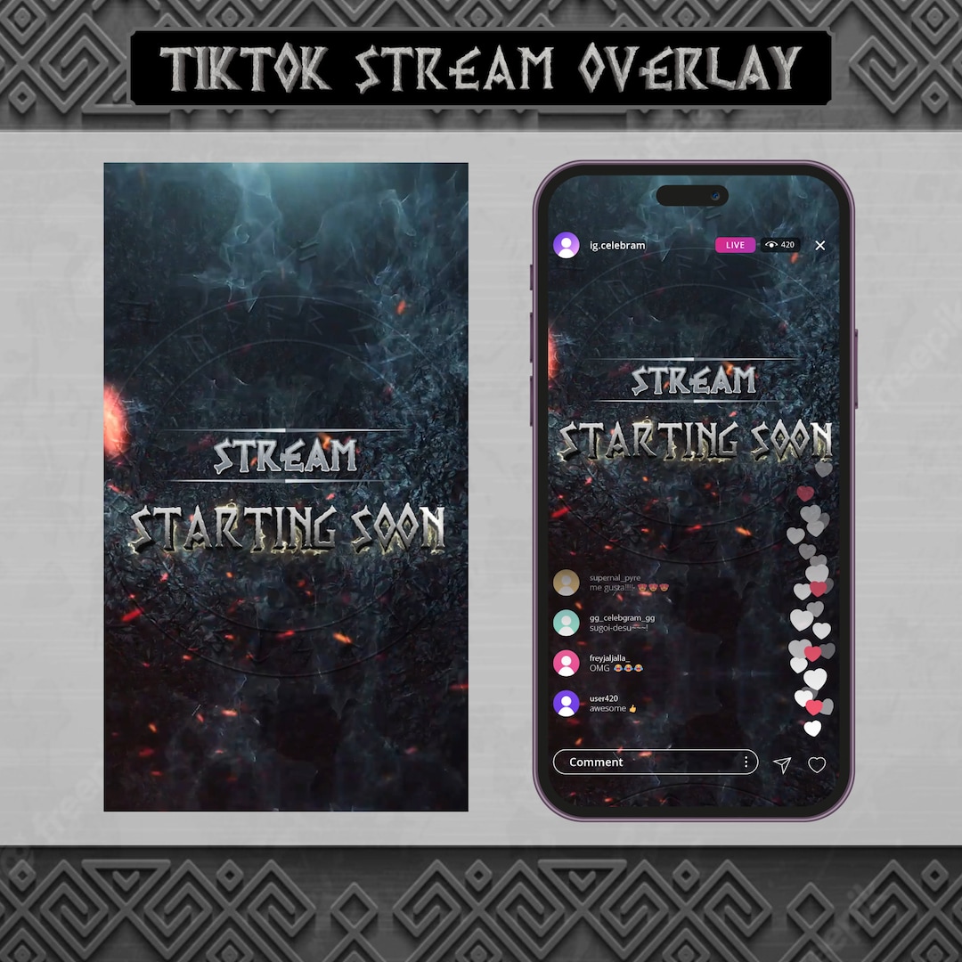 Animated Tiktok Stream Overlay - Tiktok Live Overlay - Tiktok Overlay ...
