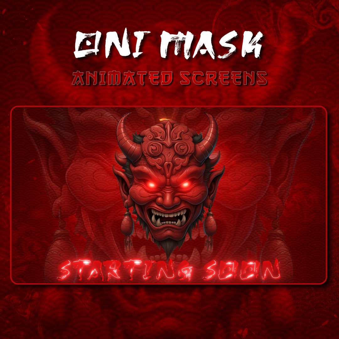 ONI Animated Stream Screens/oni Demon/japanese Overlay/oni Overlay - Etsy