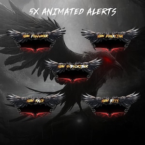 Animated Raven Twitch Overlay: Crow Stream Pack - Etsy