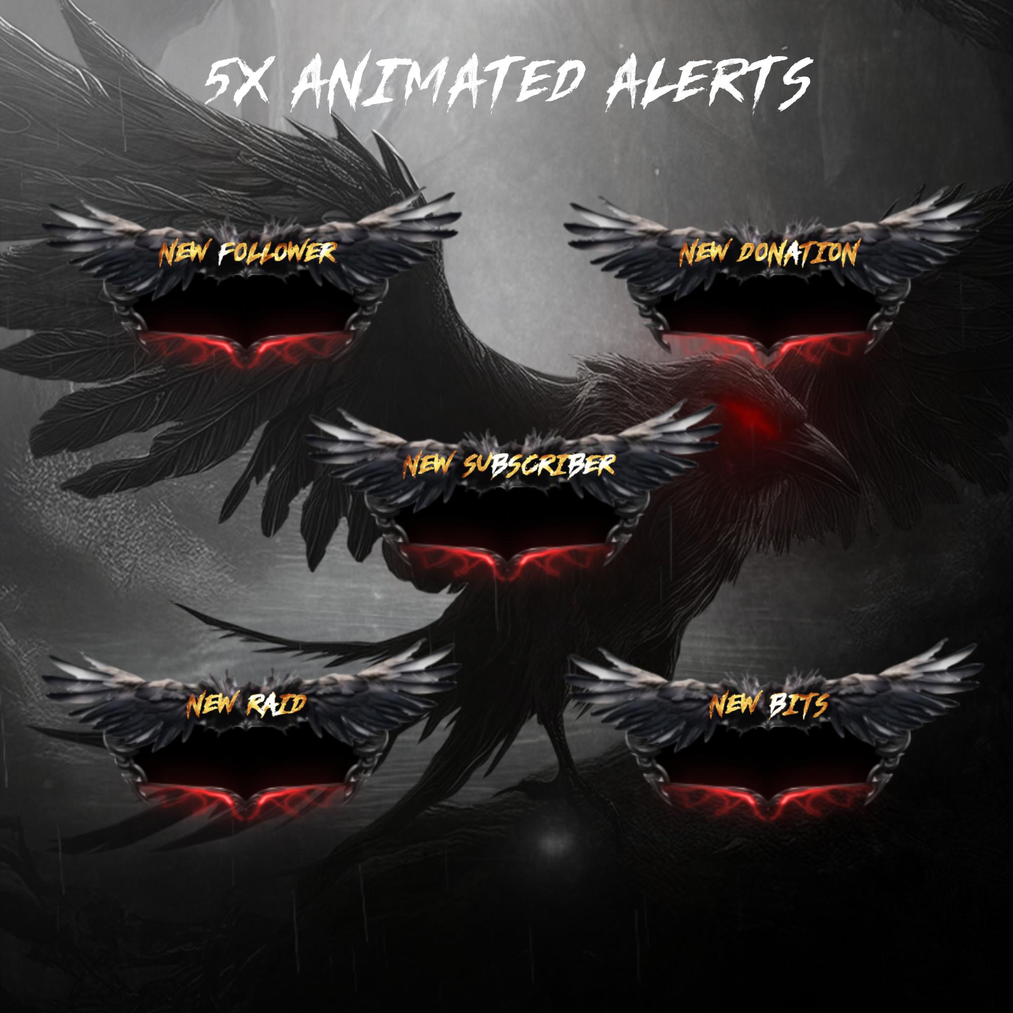 Animated Raven Twitch Overlay: Crow Stream Pack - Etsy