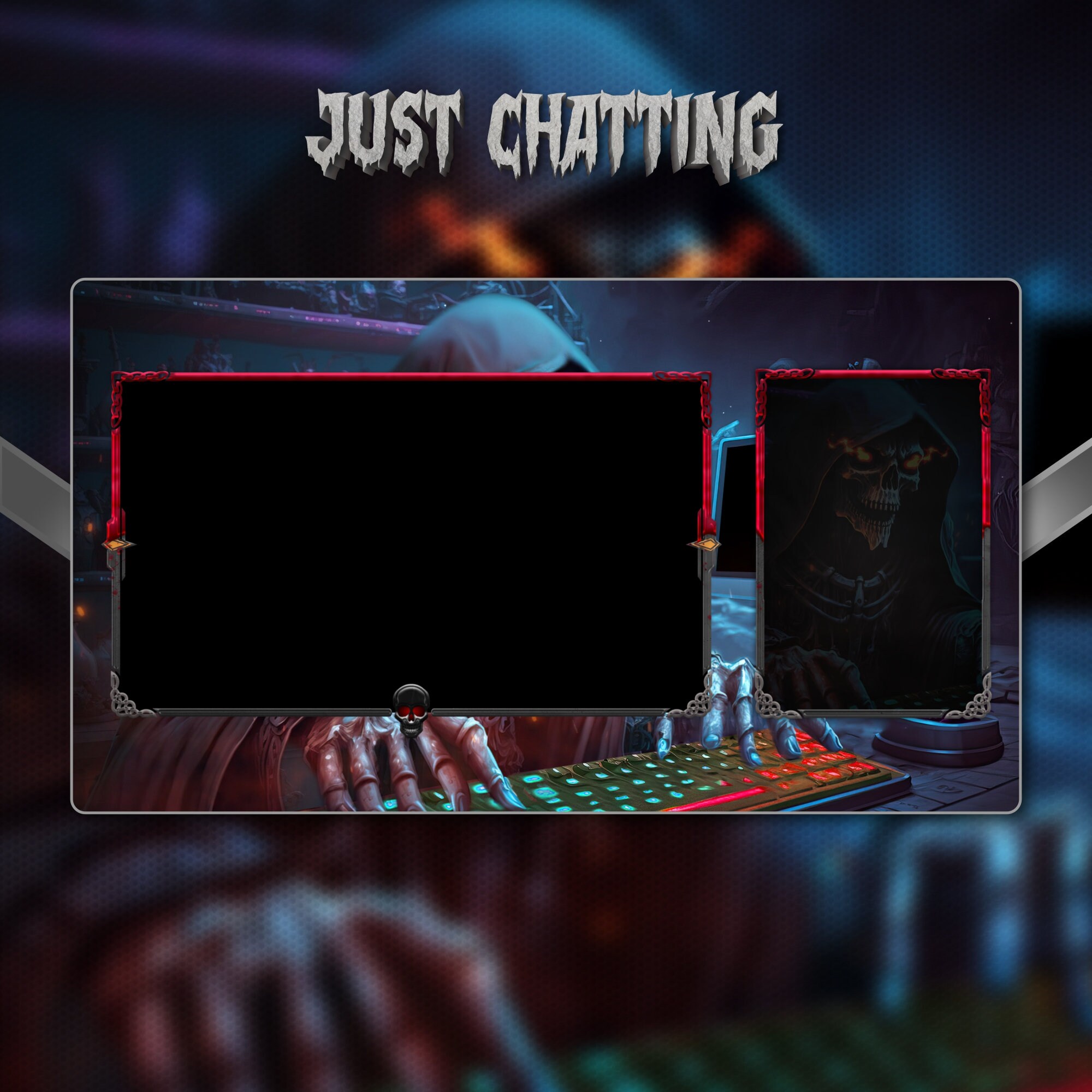 Grim Reaper Animated Twitch Overlay: Horror Stream Package (digital ...