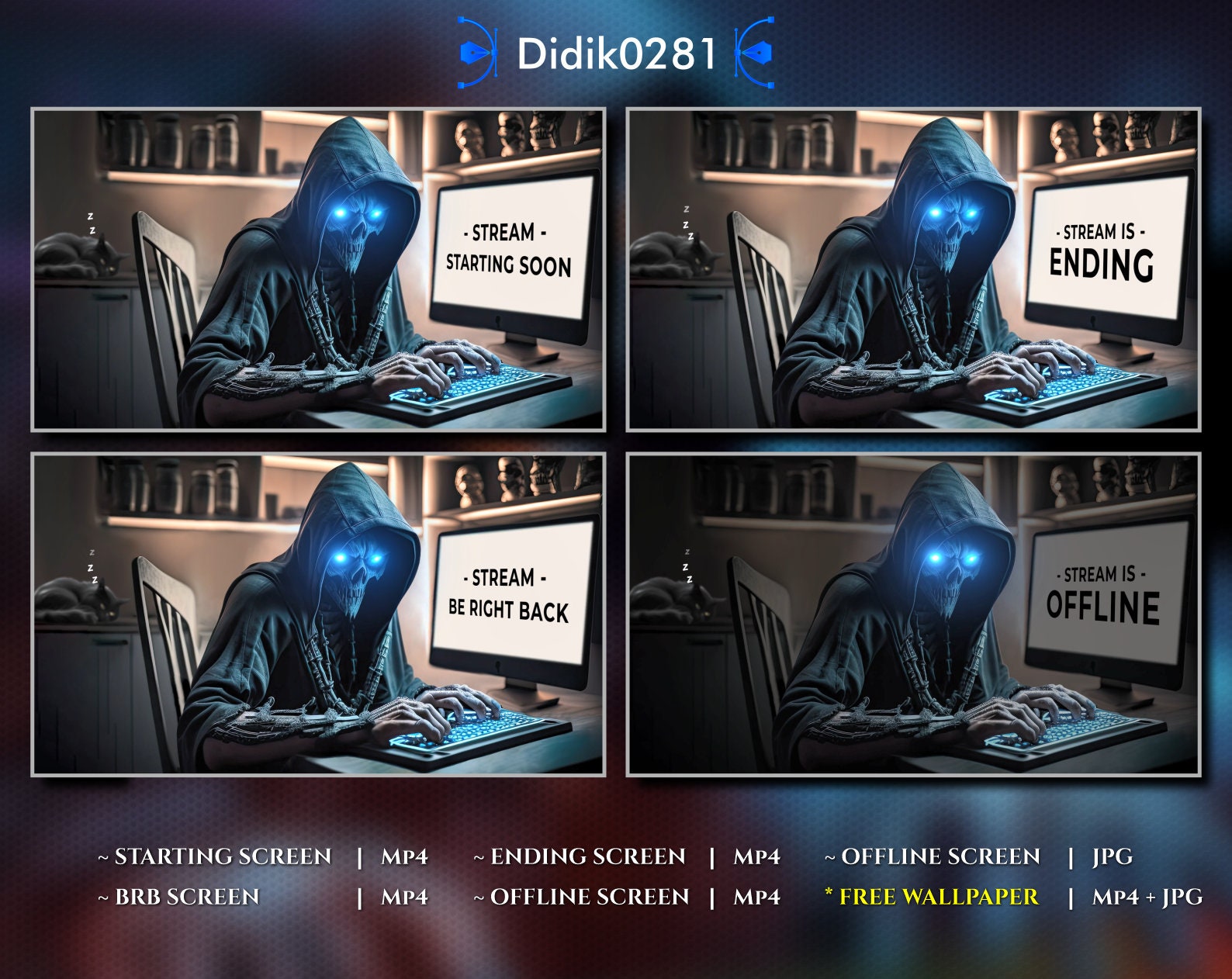 4X Animated Cool Grim Reaper Stream Screens | Grim Reaper | Scarry ...