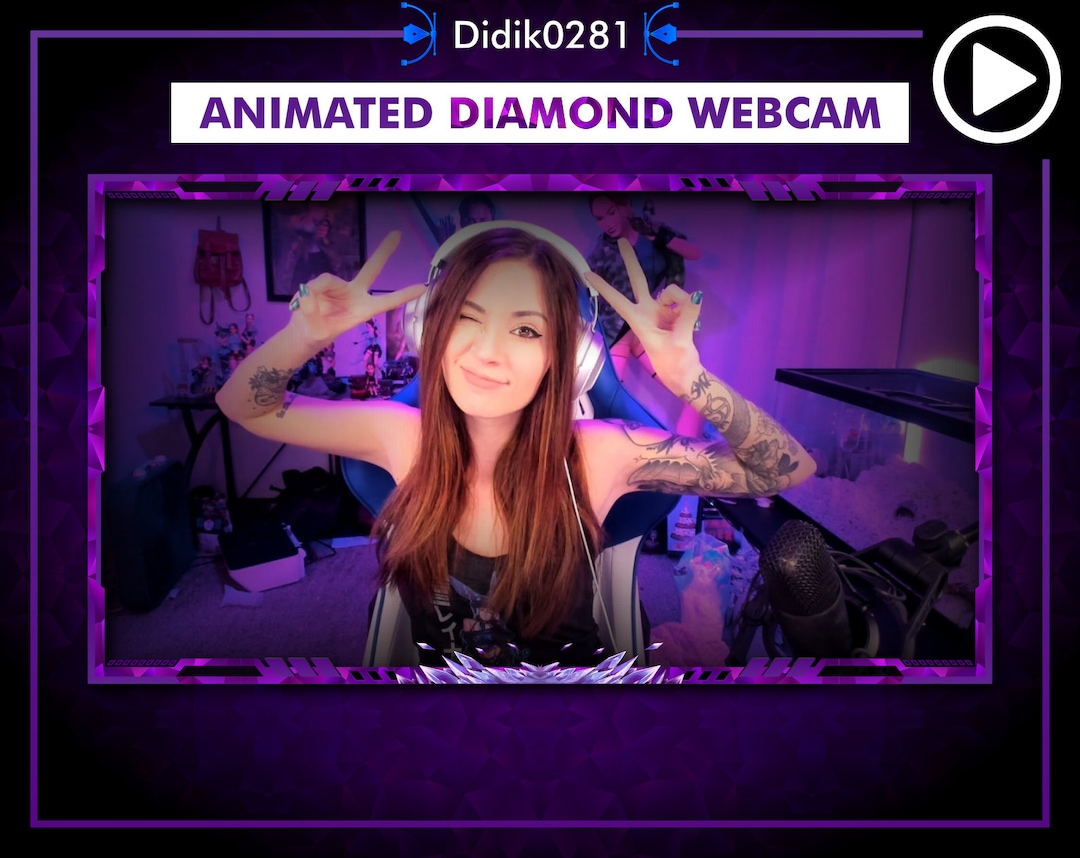 Animated Diamond Dark Purple Webcam/facecam Overlay - Etsy