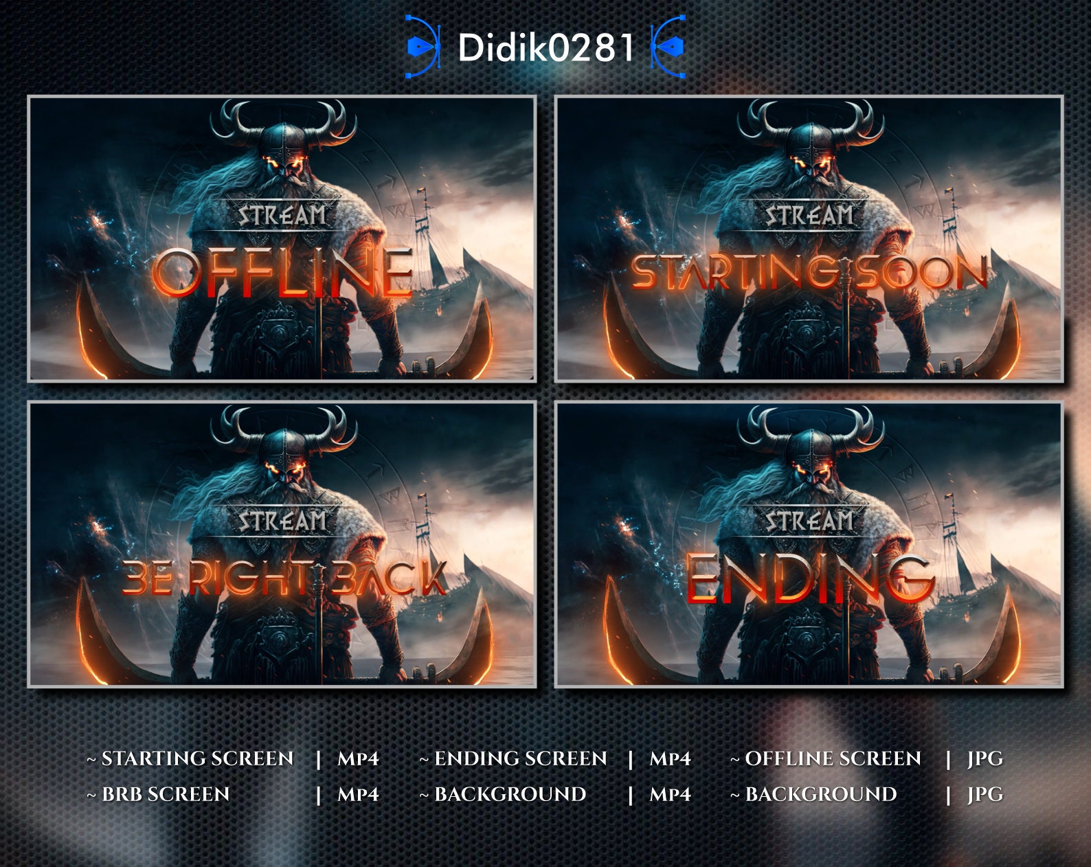 4X Animated VIKING Stream Screens | Stream Package | RAGNAROK | VALHALLA - Etsy