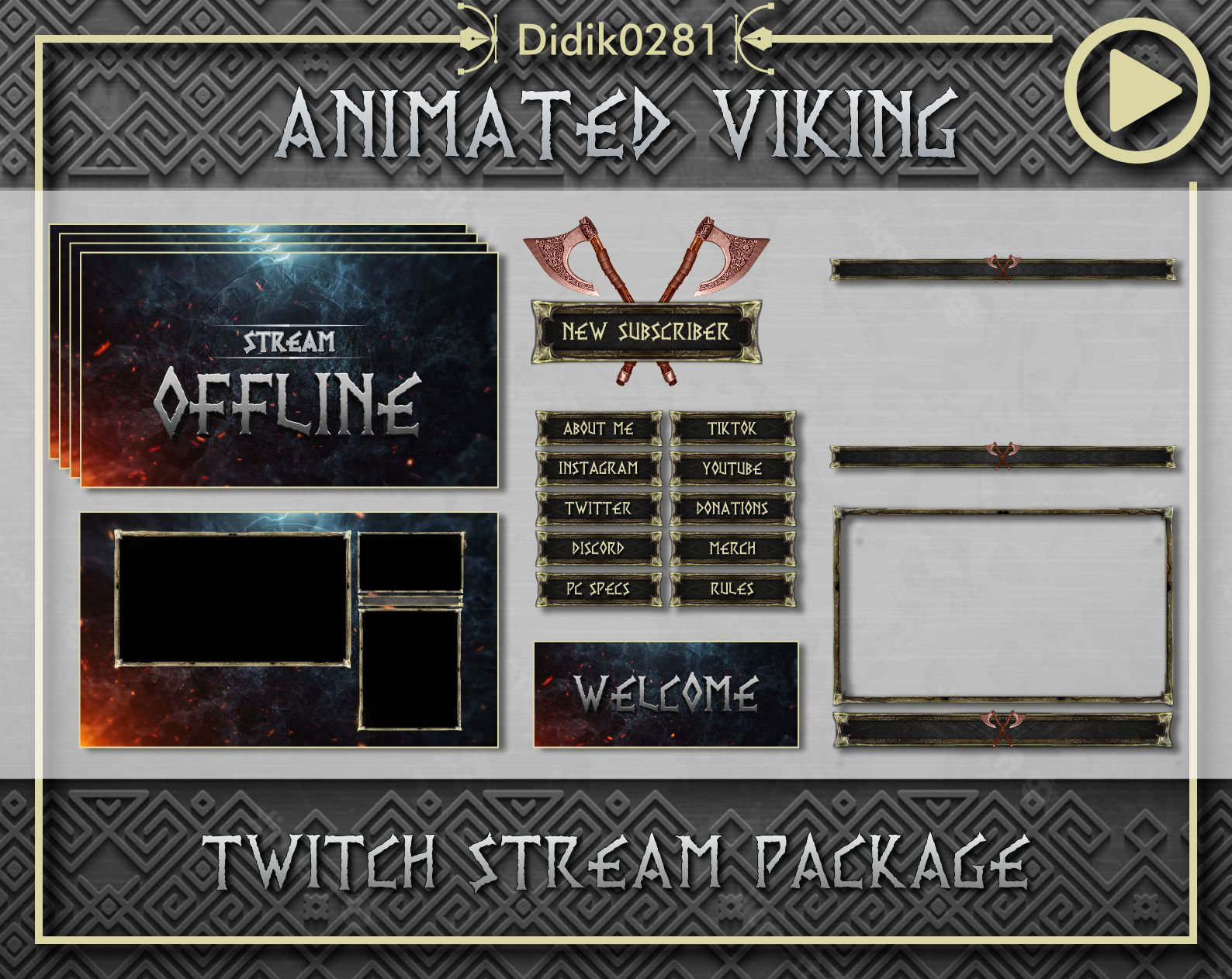 Unleash Your Inner Viking: Animated Twitch Overlay for an Epic ...