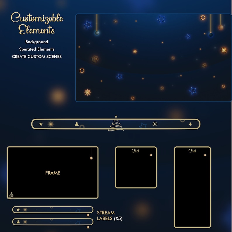 Neon Christmas Vtuber Stream Package: Animated Twitch Overlay - Etsy