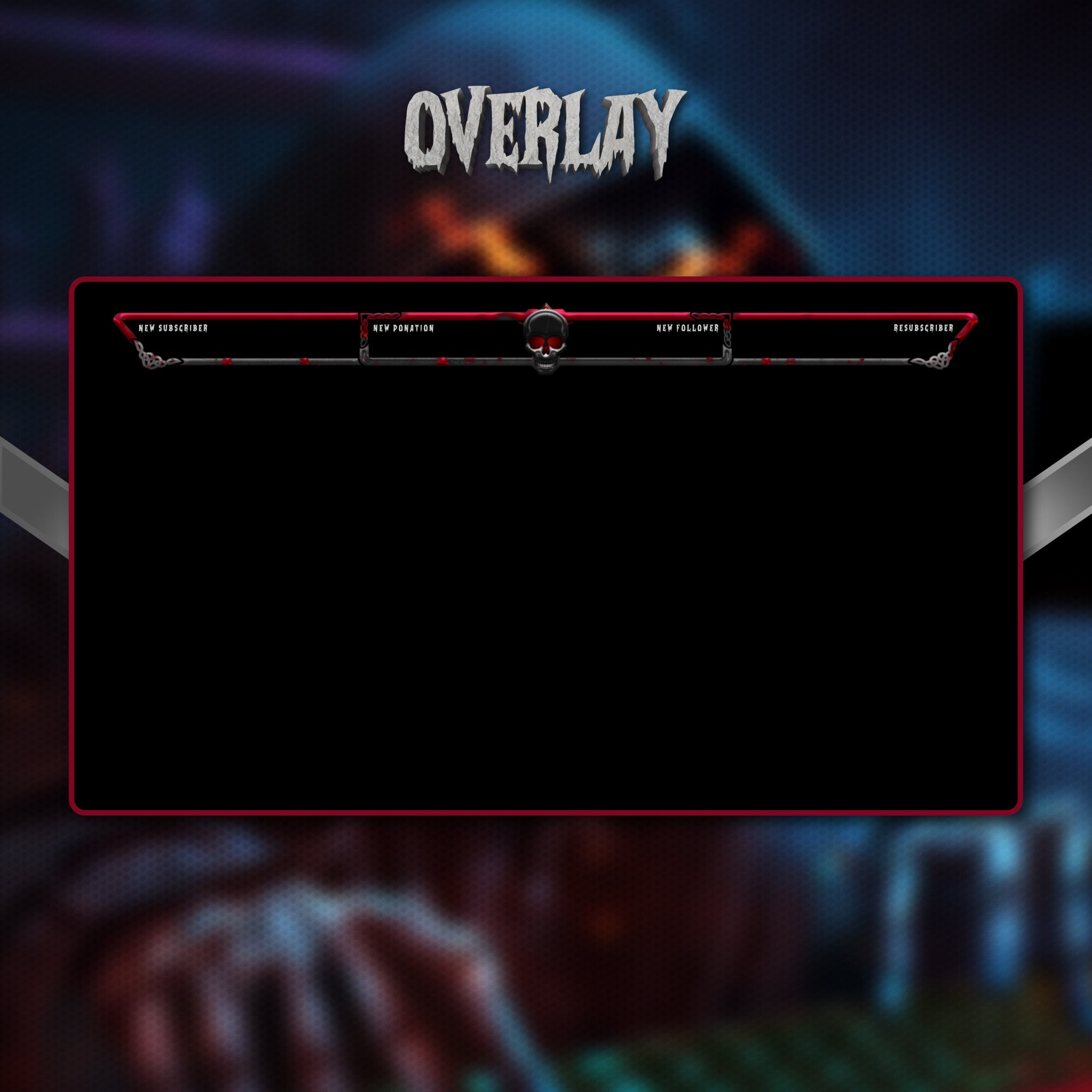 Grim Reaper Animated Twitch Overlay: Horror Stream Package (digital ...