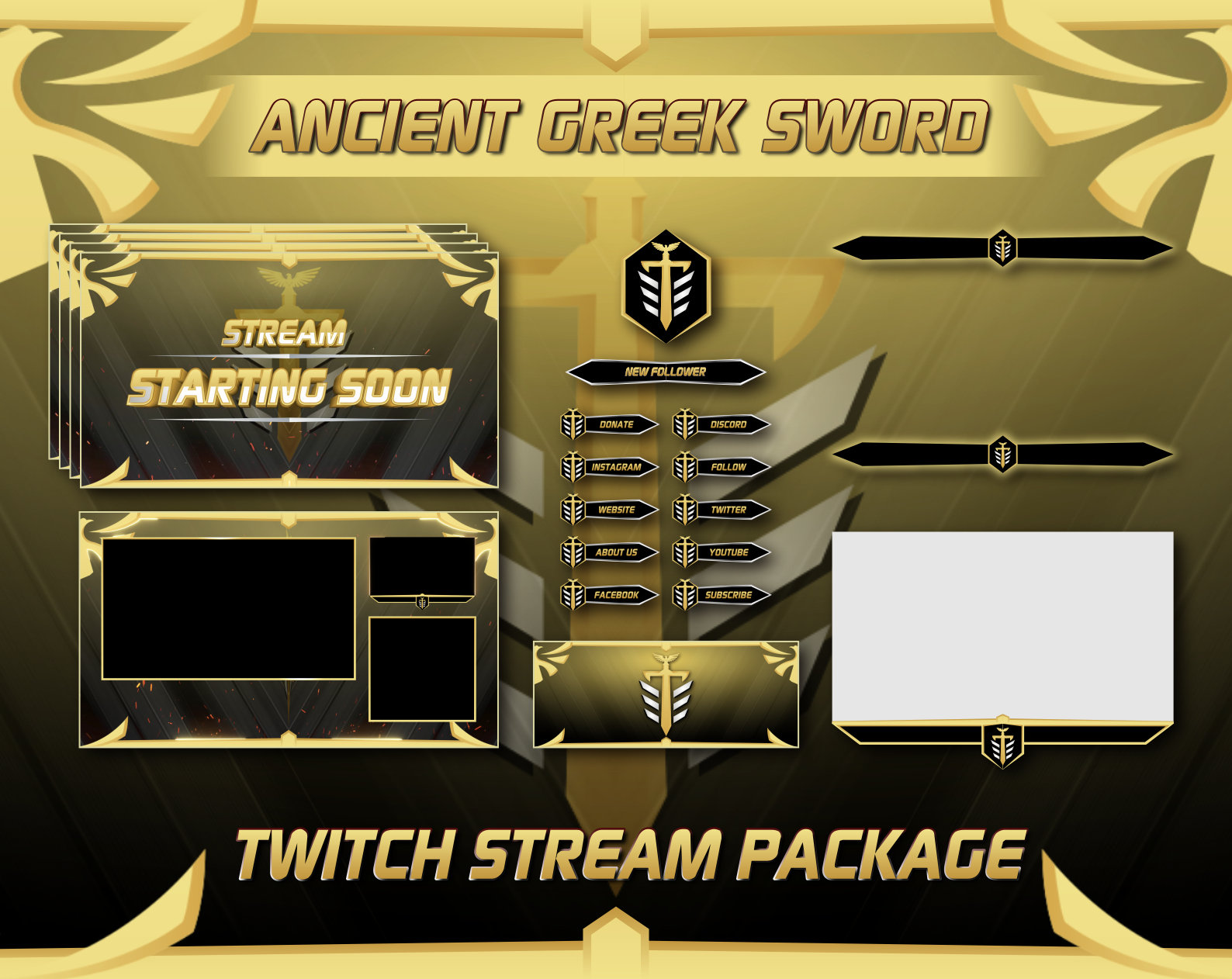 Medieval Ancient Animated Twitch Overlay/stream Package/ancient Greek ...