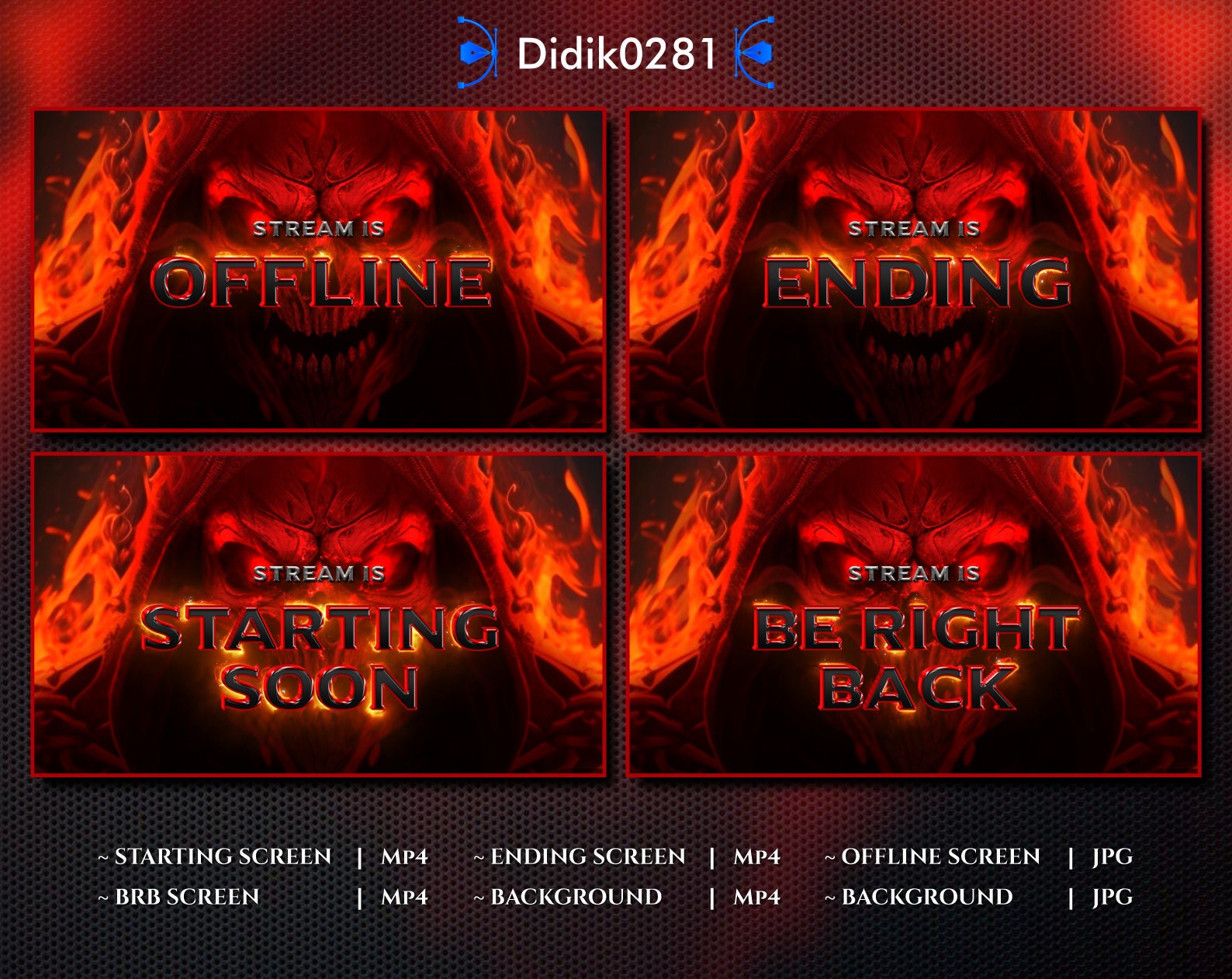 4X Animated Skull Reaper Stream Screens | Grim Reaper | Scarry | Cool ...