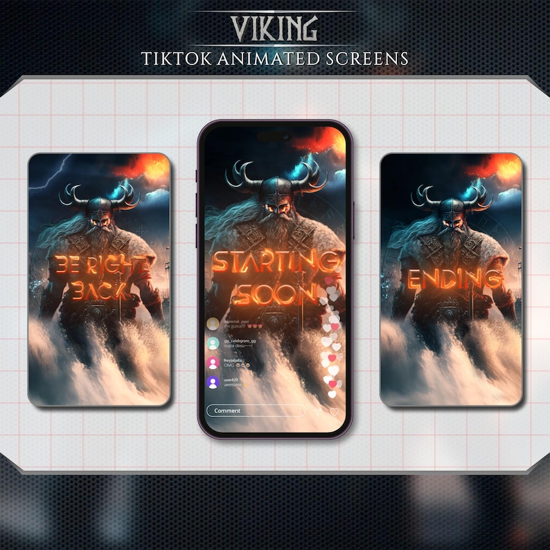 TIKTOK Animated Stream Screens | Vertical Stream Package | VIKING | RAGNAROK | Valhalla - Etsy