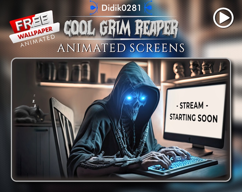 4X Animated Cool Grim Reaper Stream Screens | Grim Reaper | Scarry ...