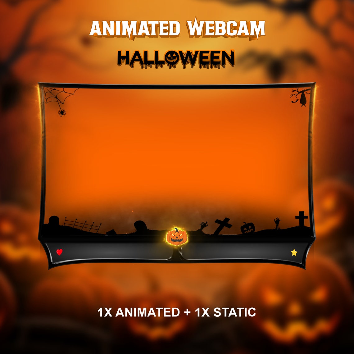 Animated Halloween Webcam Overlay: Spooky Facecam (digital Download) - Etsy