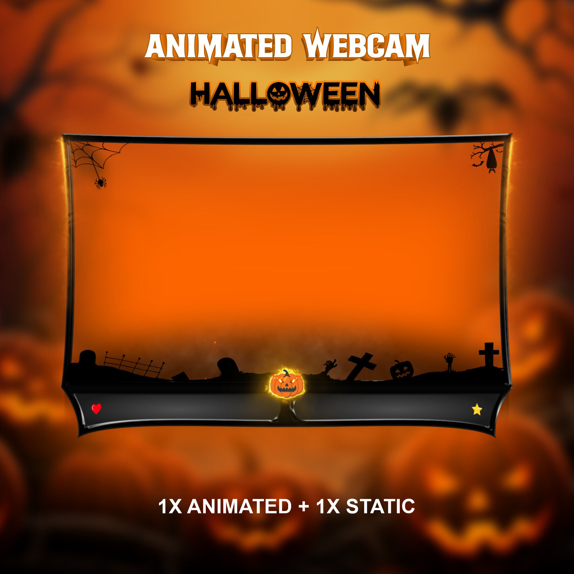 Animated Halloween Webcam Overlay: Spooky Facecam (digital Download) - Etsy