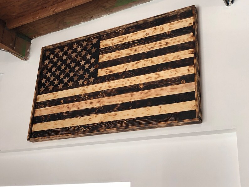 Custom Wood American Flag Sign - Etsy
