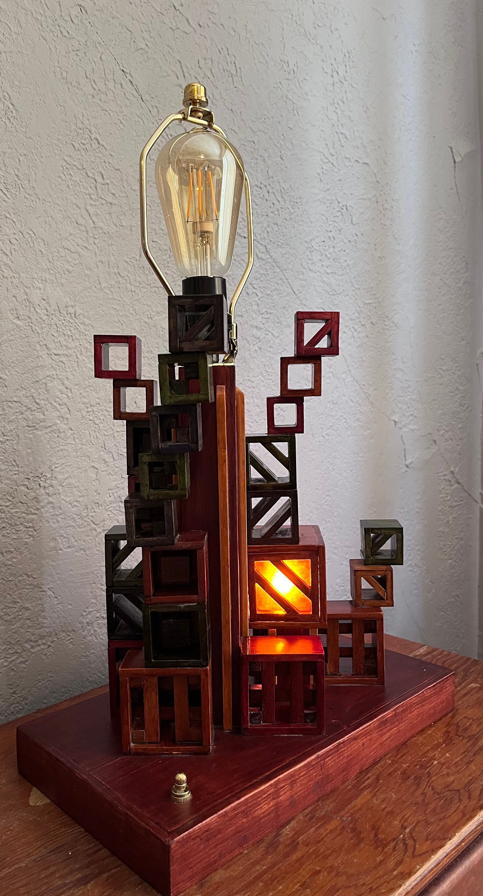 Block Lamp, 2023. Lamp Sculpture, 3-way Switch and Nightlight ...