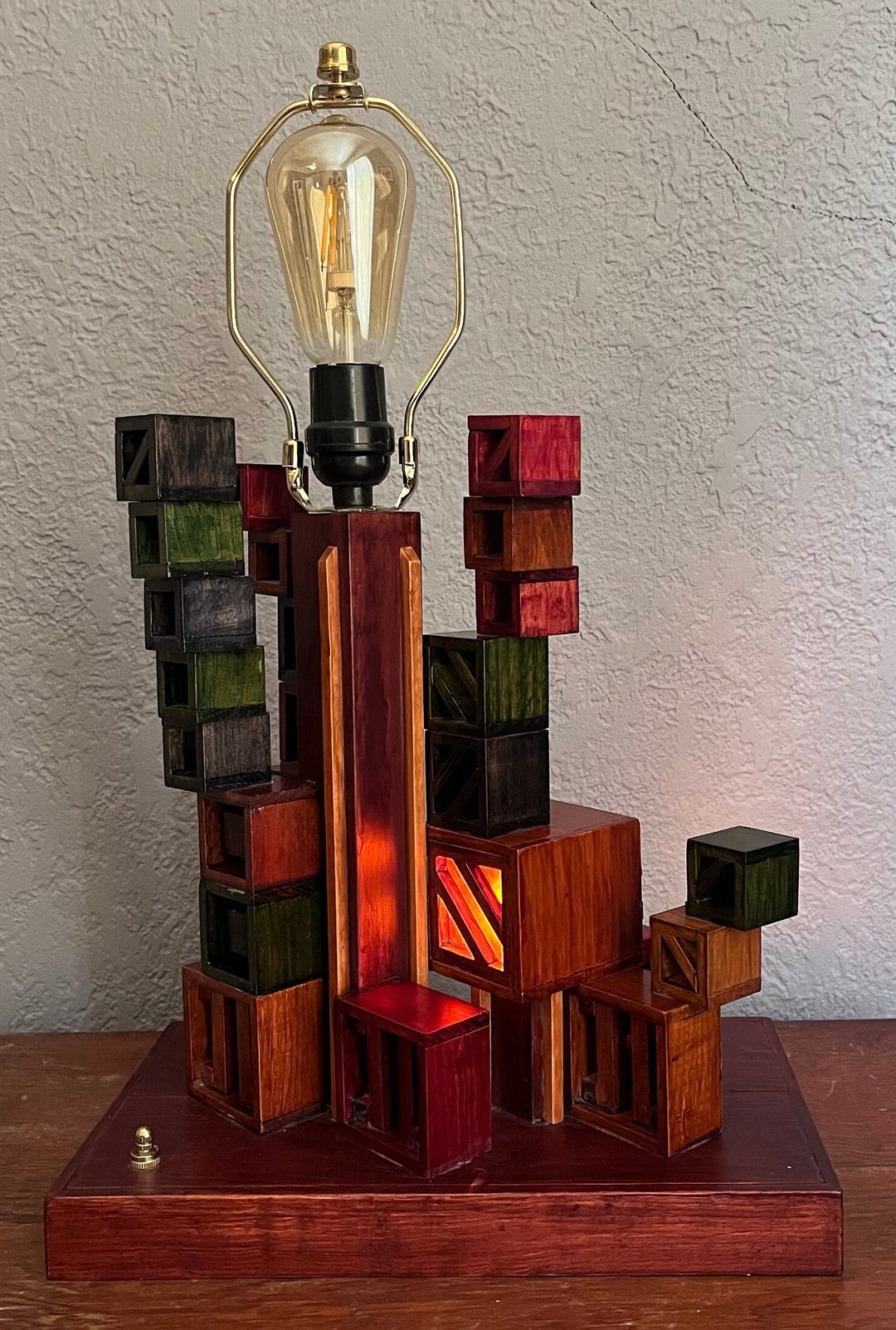 Block Lamp, 2023. Lamp Sculpture, 3-way Switch and Nightlight ...