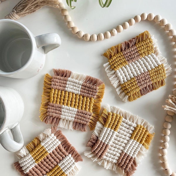 Macrame Coasters - Etsy