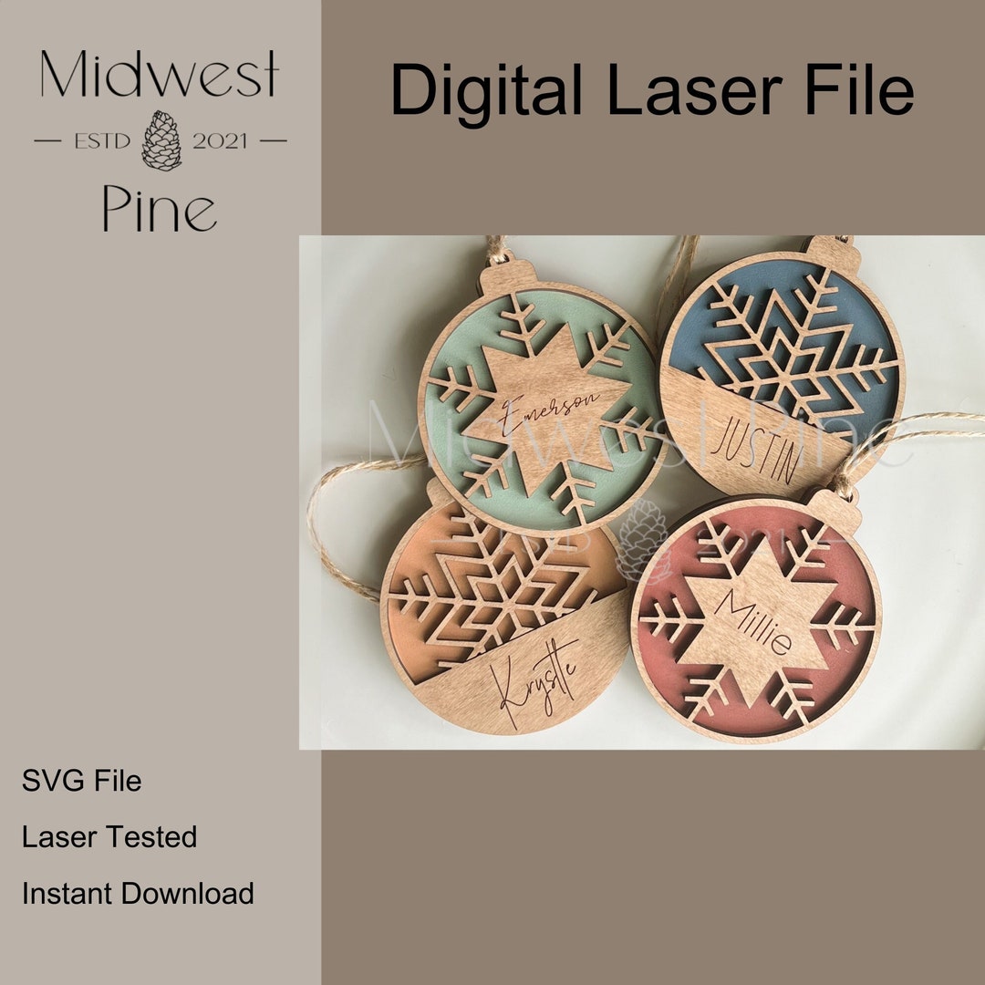 Layered Snowflake Ornament SVG File, Laser Cut, Engraved, Glowforge ...