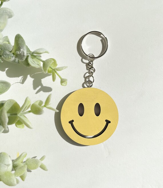 Smiley Face Keychain Smiley Keychain Retro Keychain Retro | Etsy