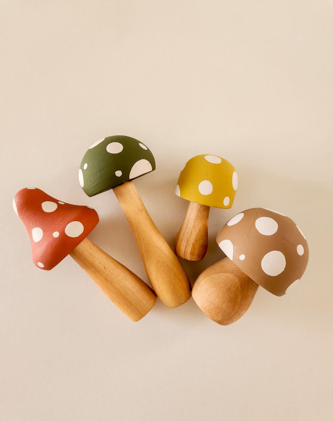 Wooden Mushrooms-hand Painted Mushrooms-wooden Fall Decorations-fairy ...