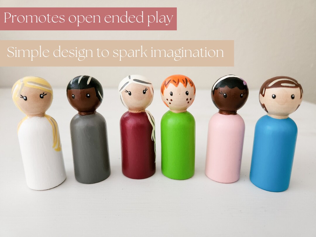 Diversity Peg Dolls-therapy Dolls-set of 6-family Peg Dolls-simple ...