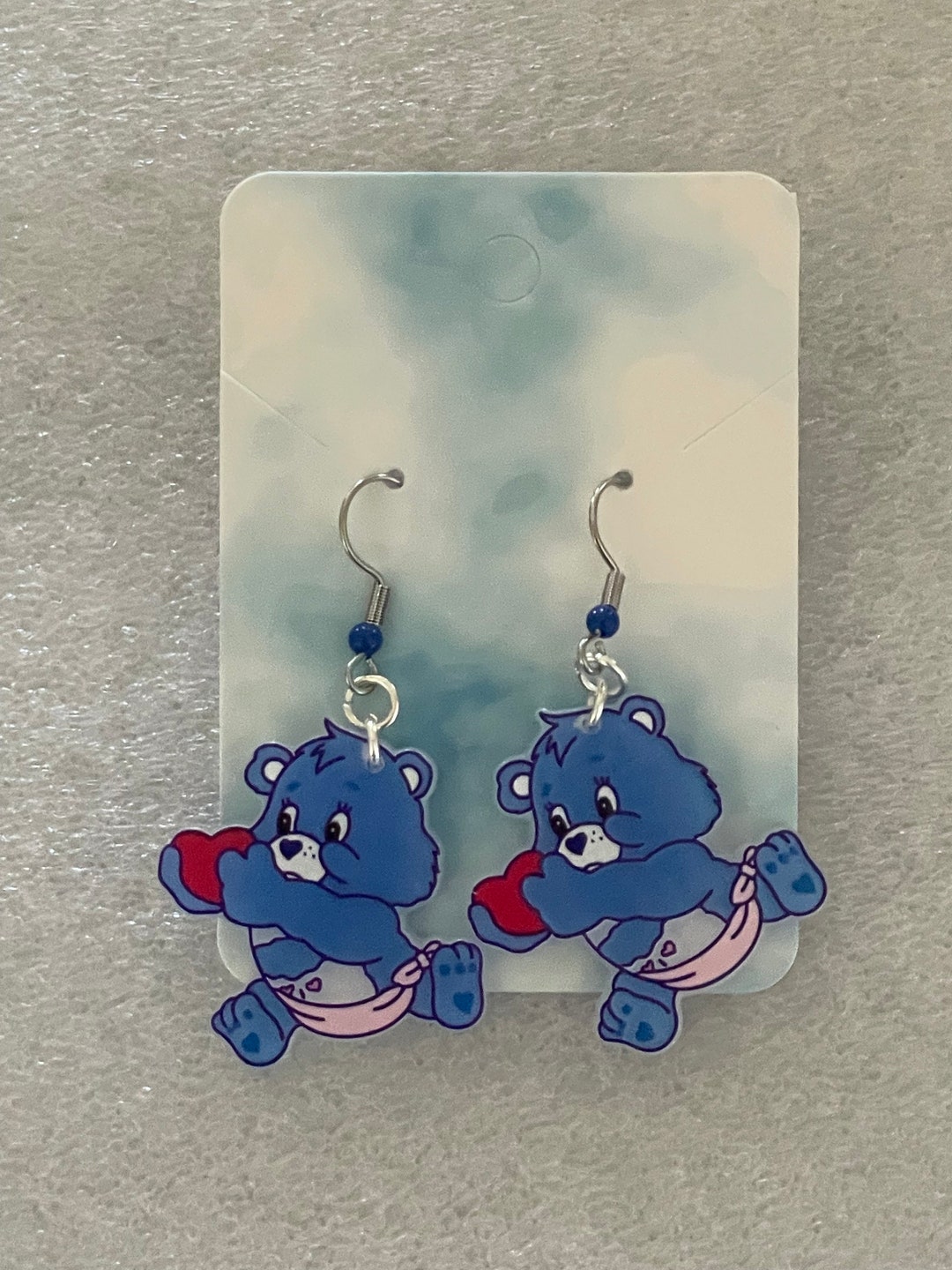 Care Bears Baby Grumpy Bear Acrylic Earrings - Etsy